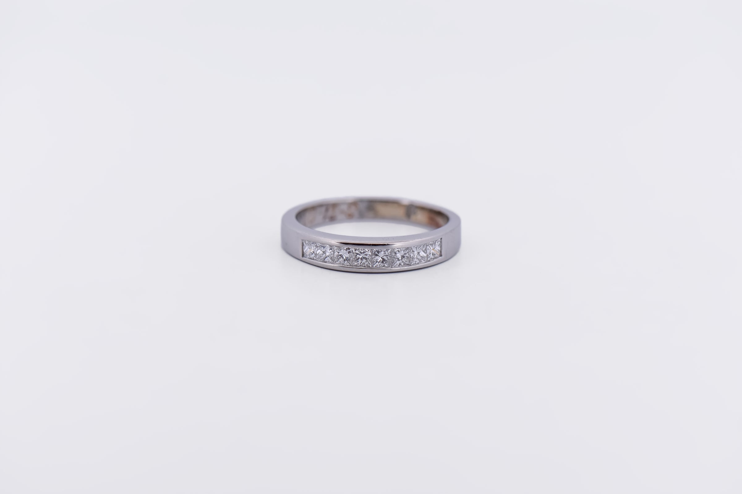 Princess Cut Diamond Channel Band in Platinum – Shop FWCJ